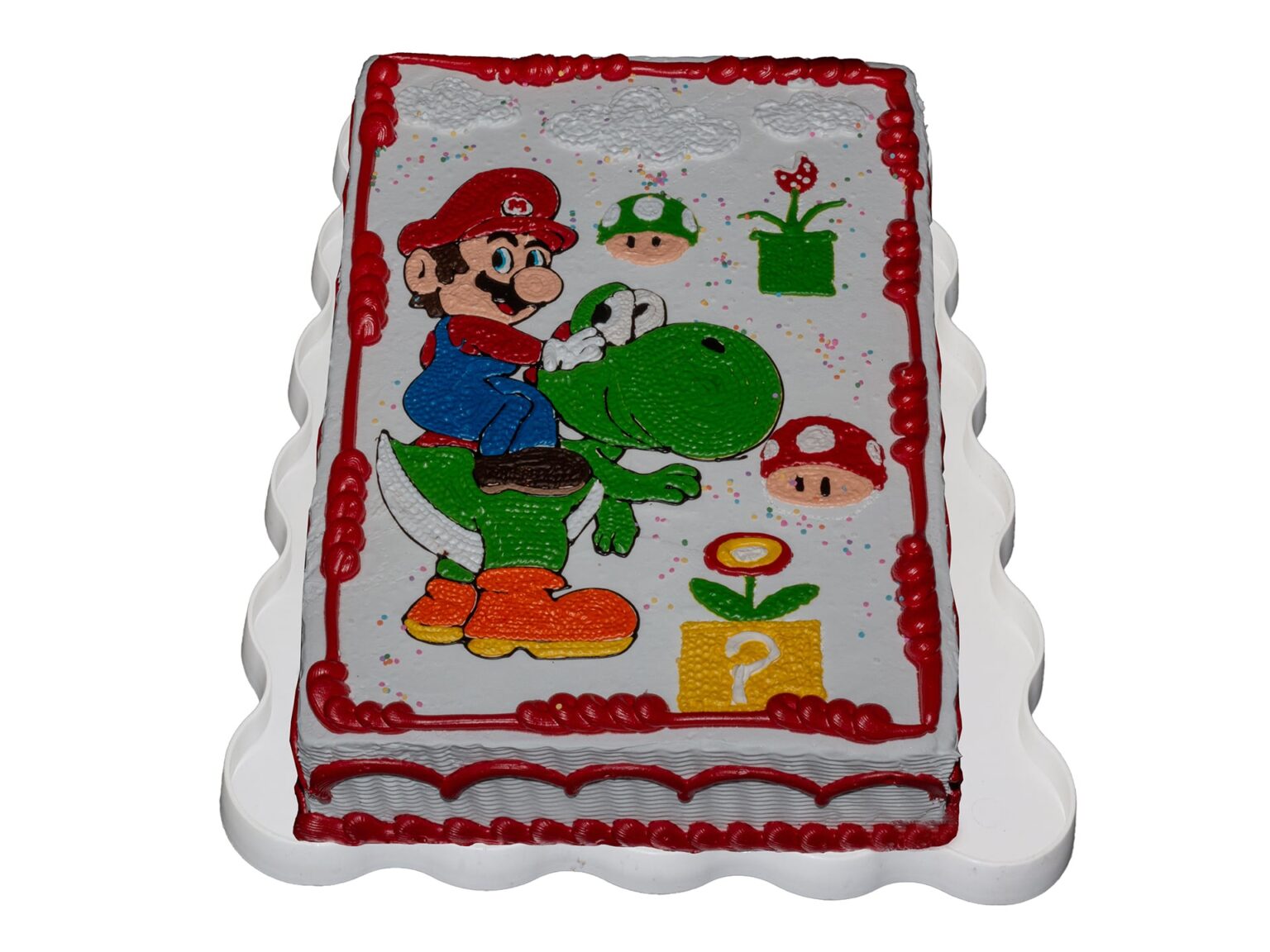 Pastel de Mario con Yoshi. Mario Bros Movie - Pastelería Lecaroz